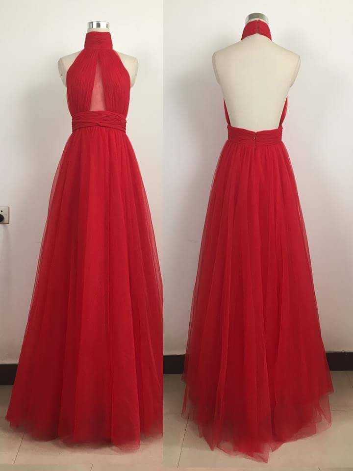 2017 Prom Dress, Long Prom Dress, Red Prom Dress, Formal Evening Dress ...